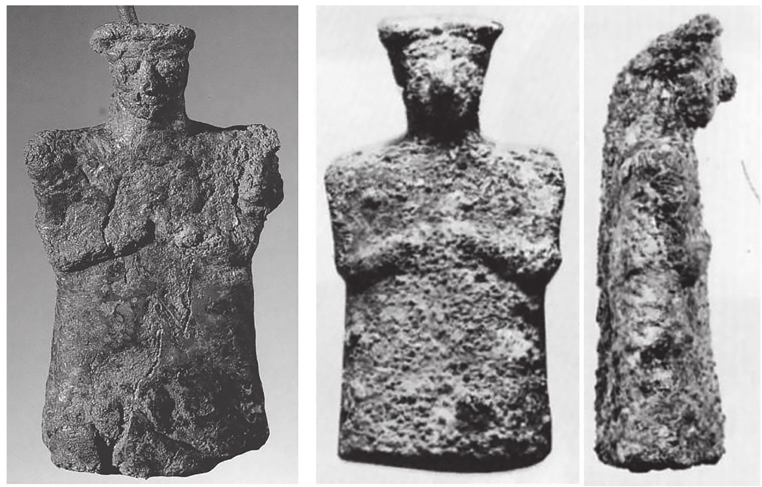 Bactrian anthropomorphic vials depicting a standing woman