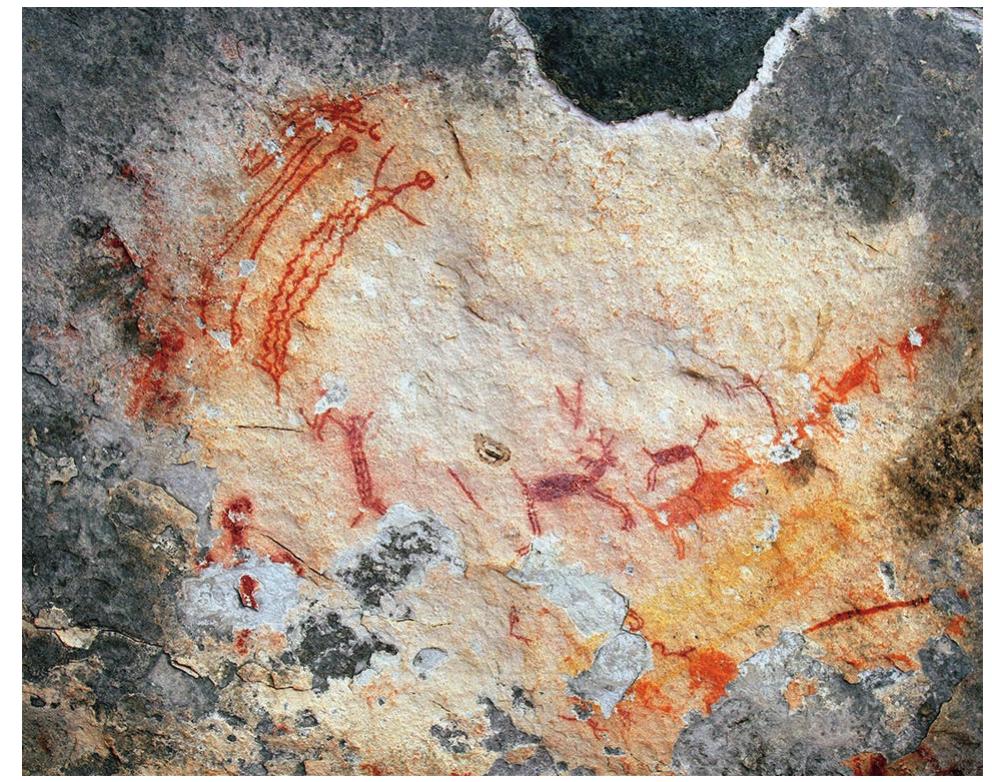 Red linear style pictographs at the kirby site (41vv1480).