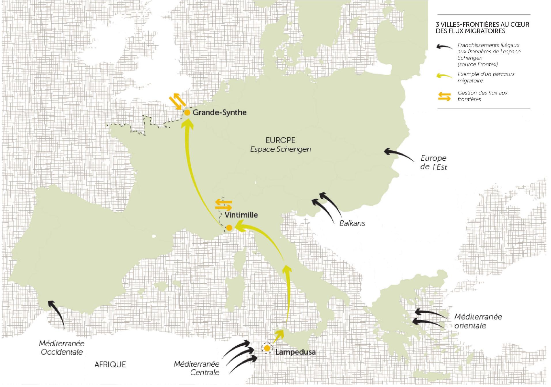 - map of border cities (source: laetitia pieri, cycle 2016).