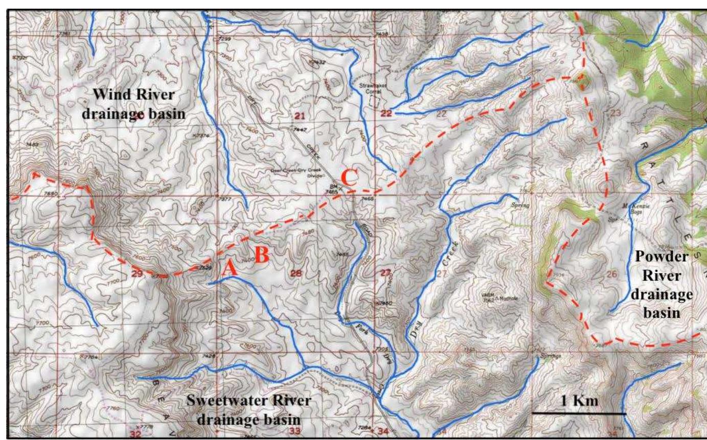 Modified topographic map from usgs national map website
