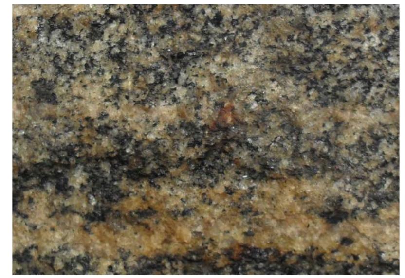 Structure: well-developed foliation, low fracture intensity