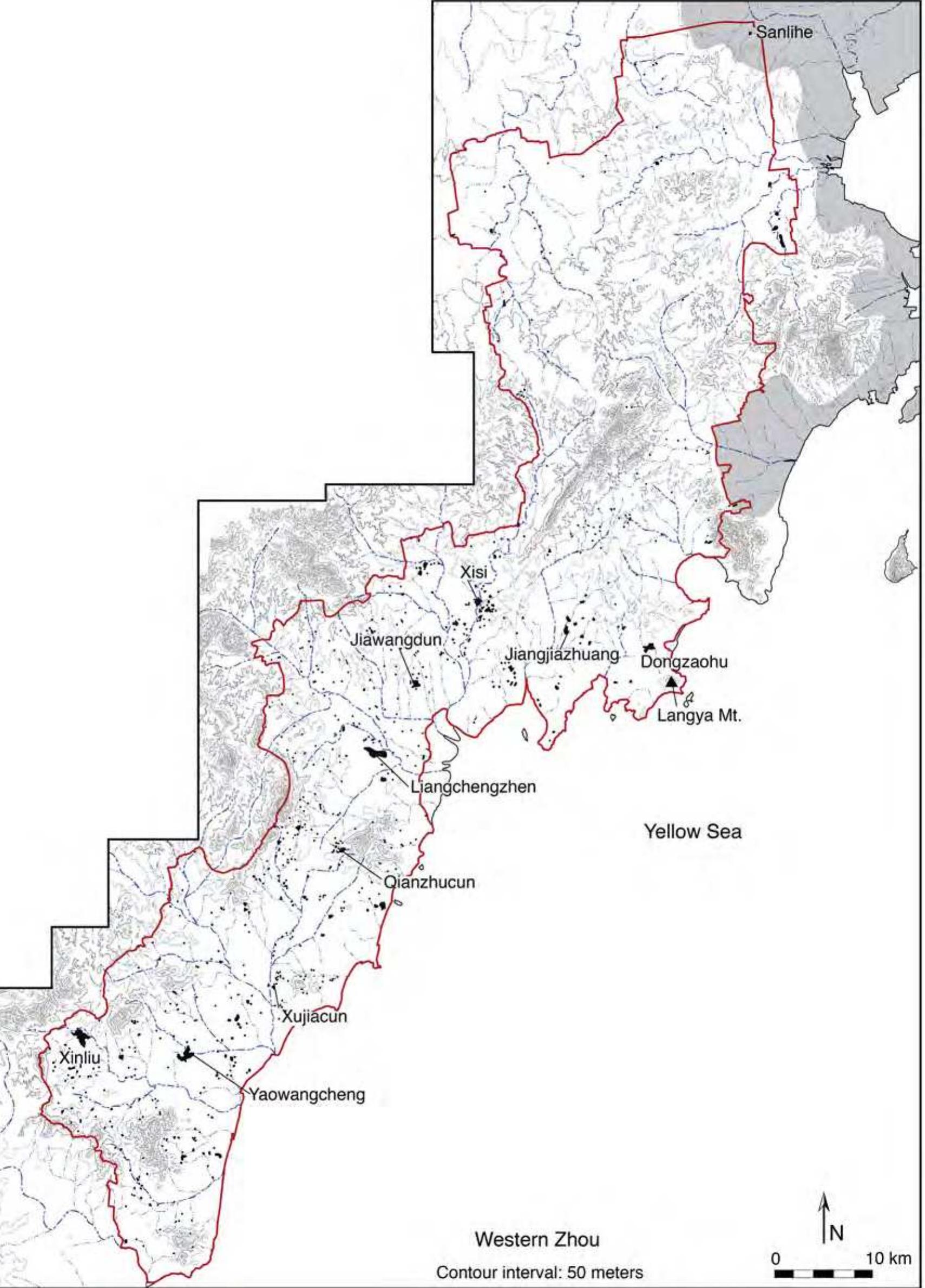Map of western zhou sites.