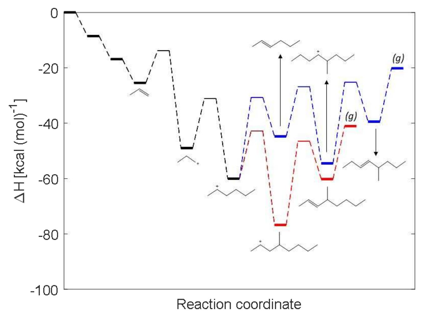 Schematic reaction coordinate diagram for an exemplar