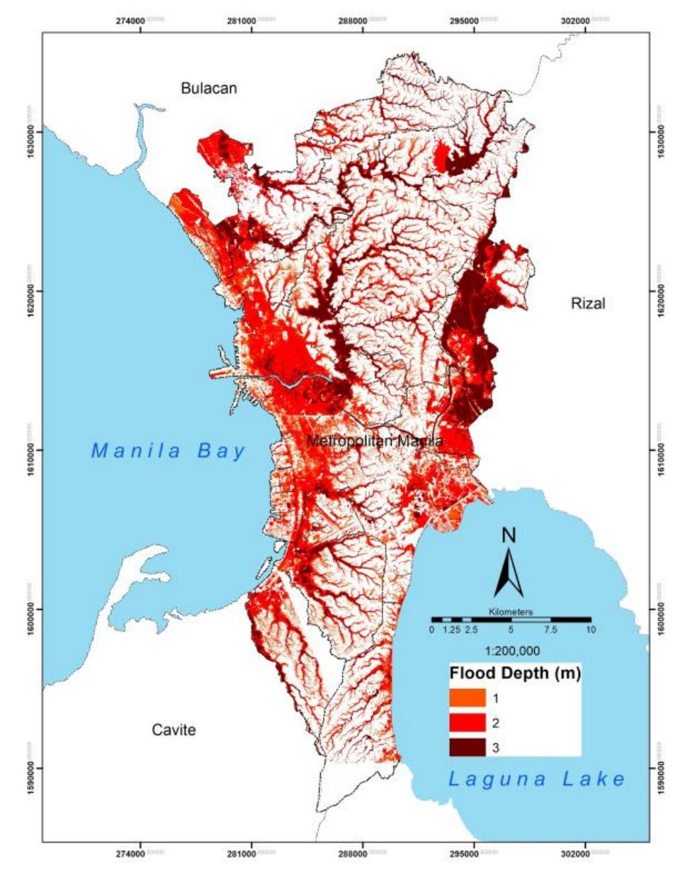 The 100-year return flood hazard map of metro manila (data