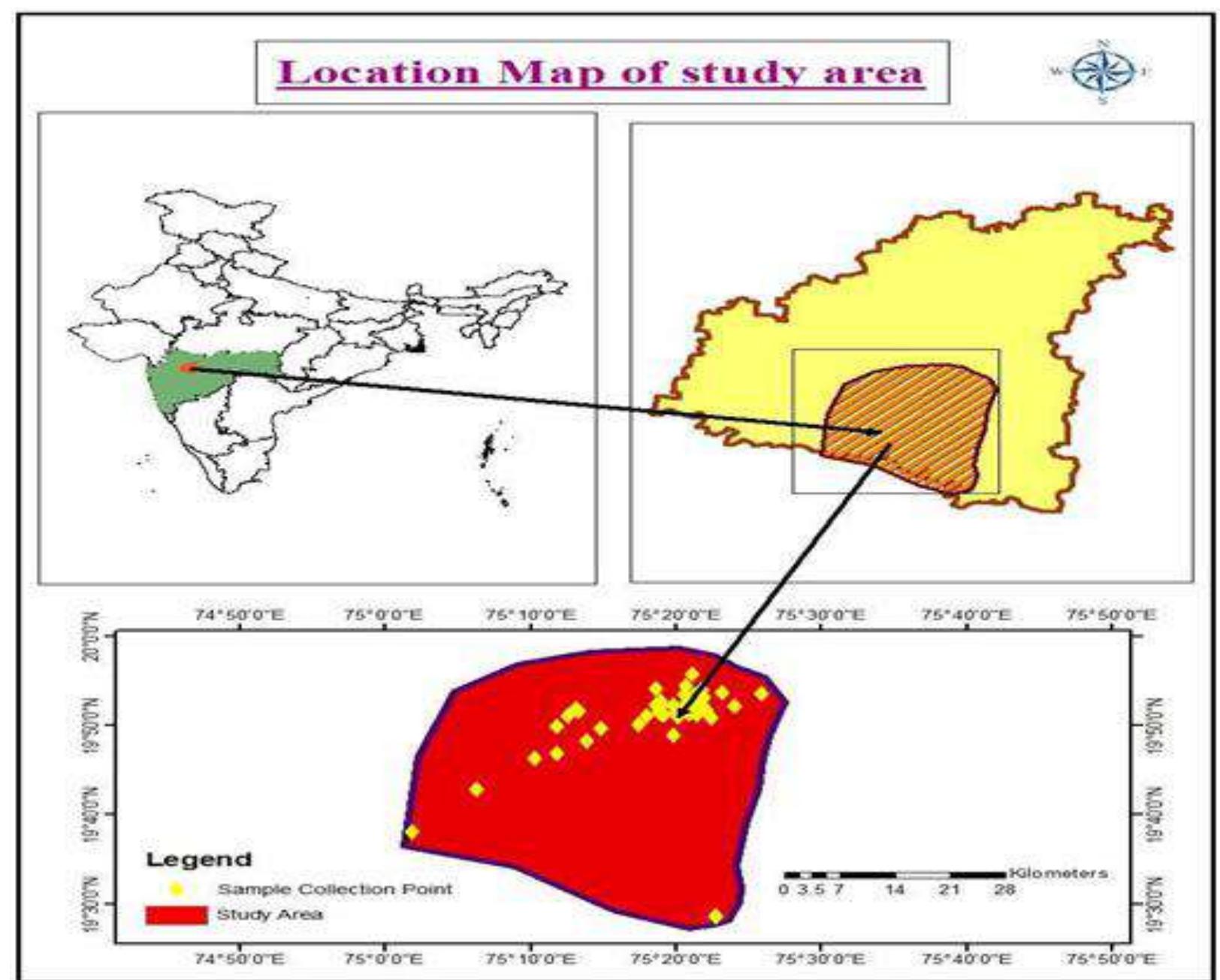 - map of the study area the entire city is mostly covered of