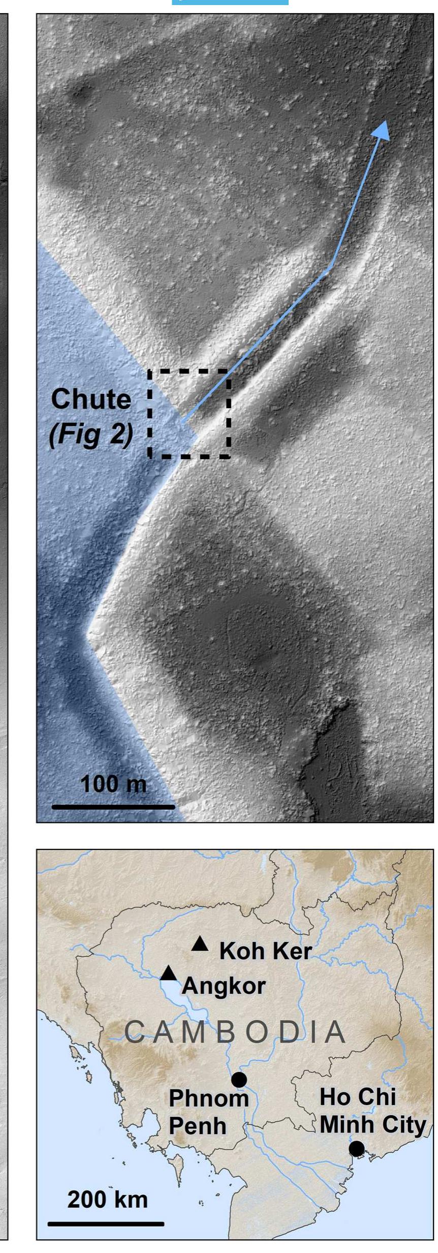 Regional map of koh ker showing the location of the chute