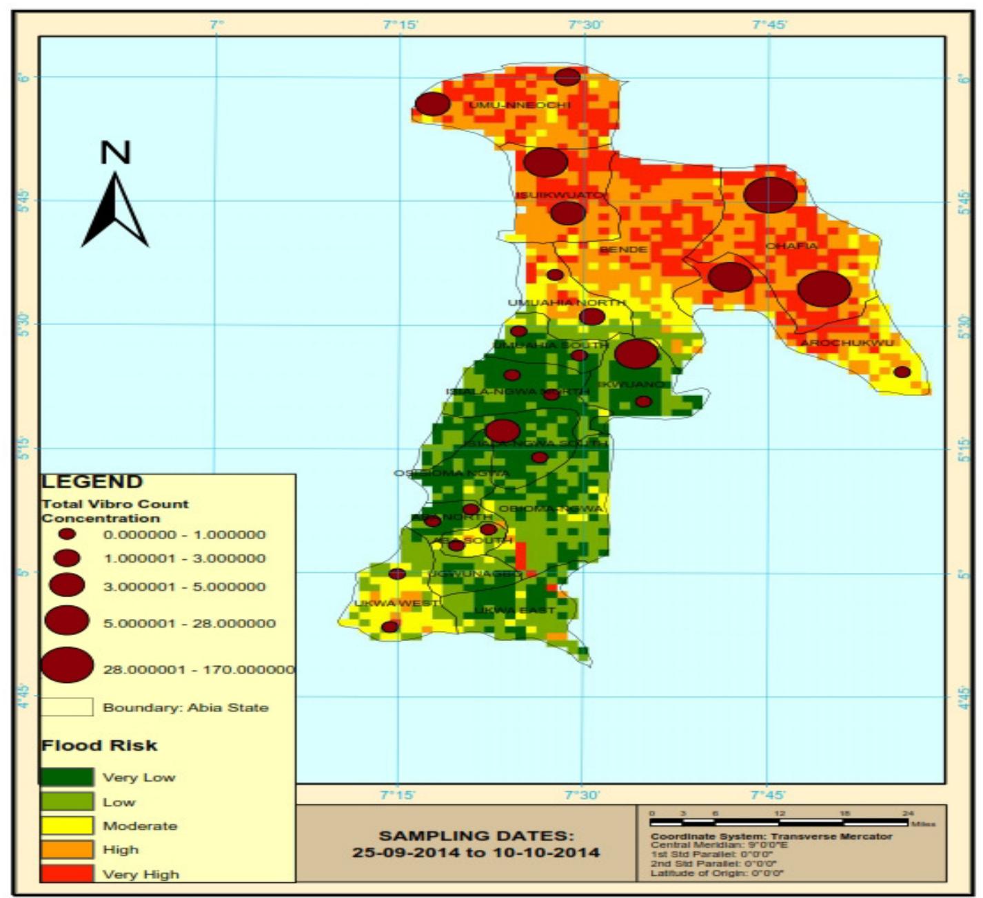 The diagram below will display the flood risk map of abia