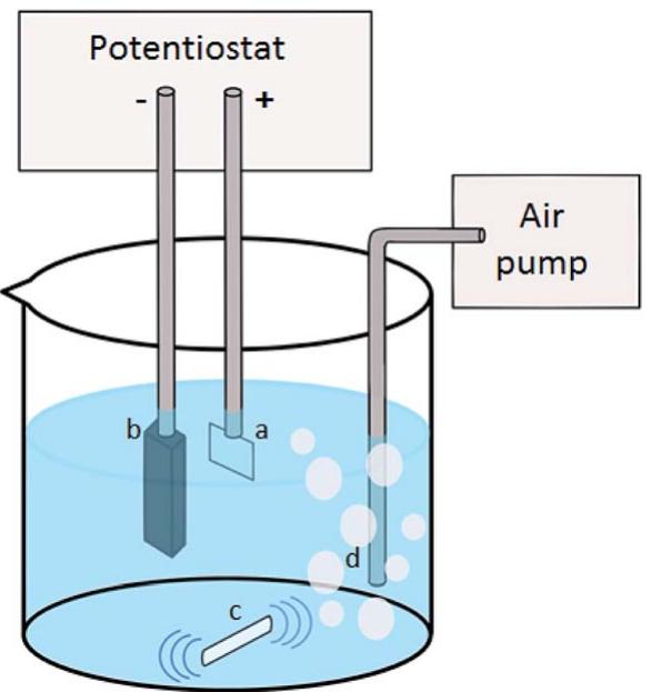 Schematic diagram of electro fenton reaction system: (a)