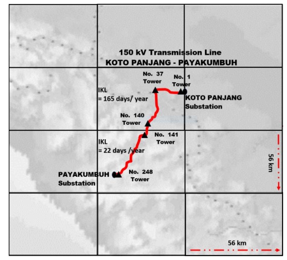 Map of isokeraunic level of west sumatra and location of