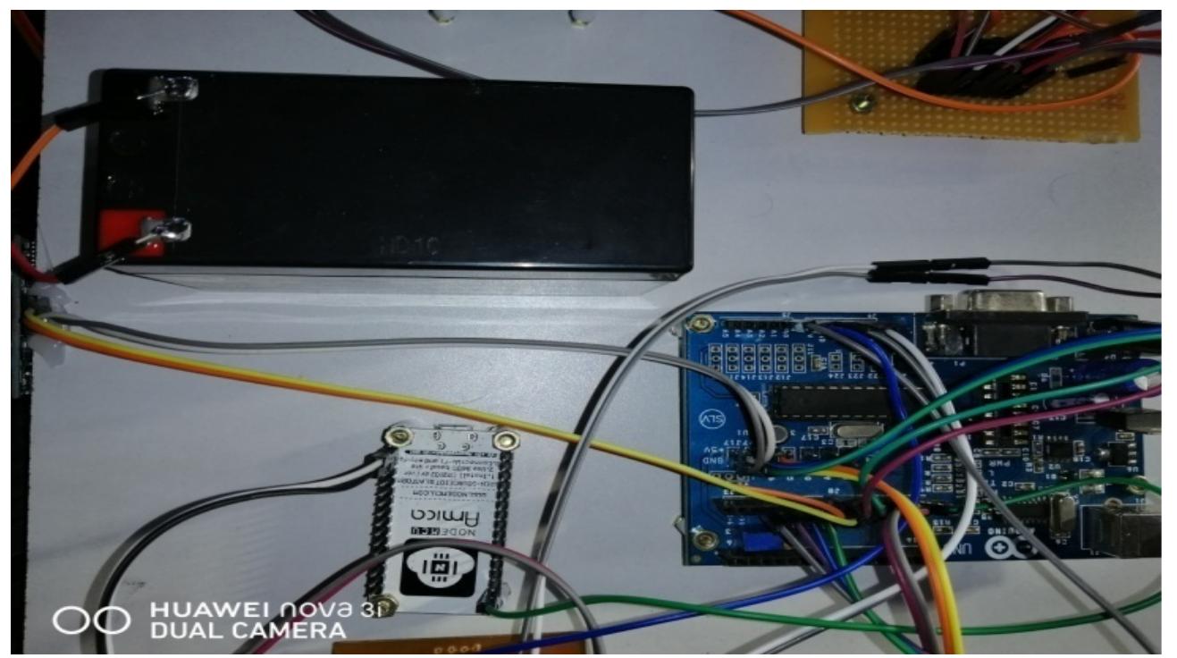 Picture of power supply(battery) , wifi module (esp8266)
