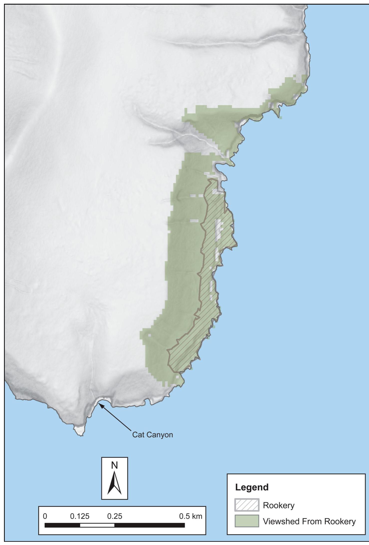 Viewshed map of sea lion rookery.