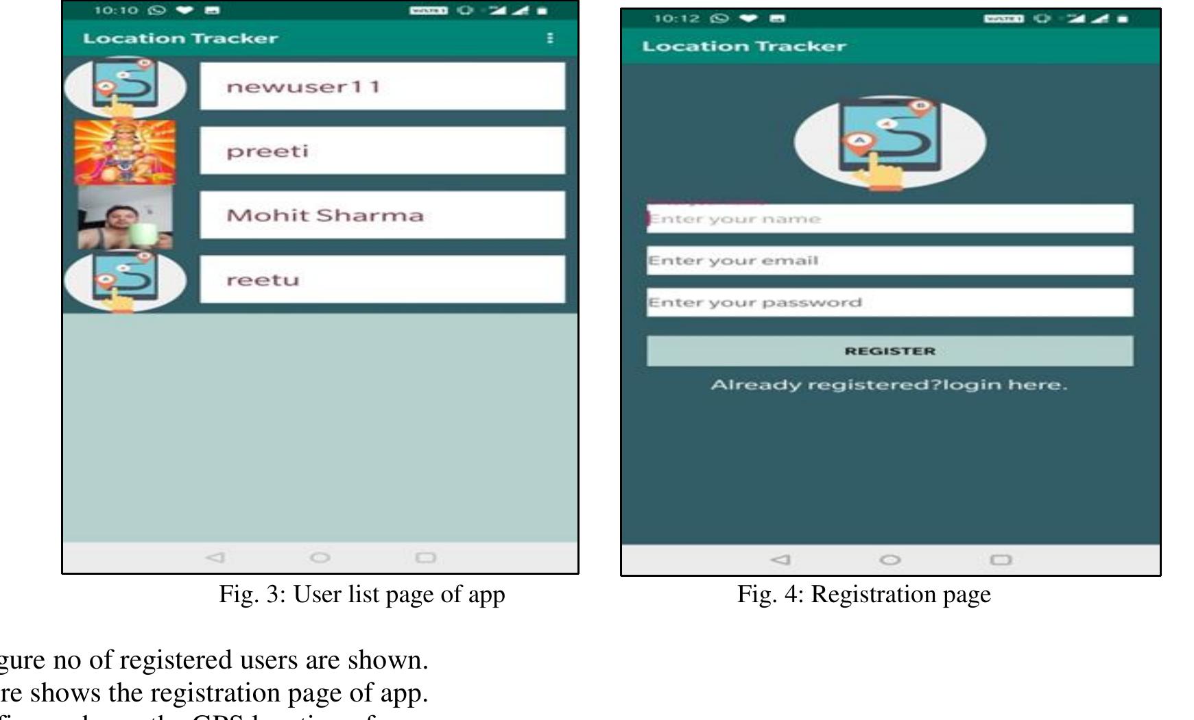 And fig.2 represents main page and login page of app.