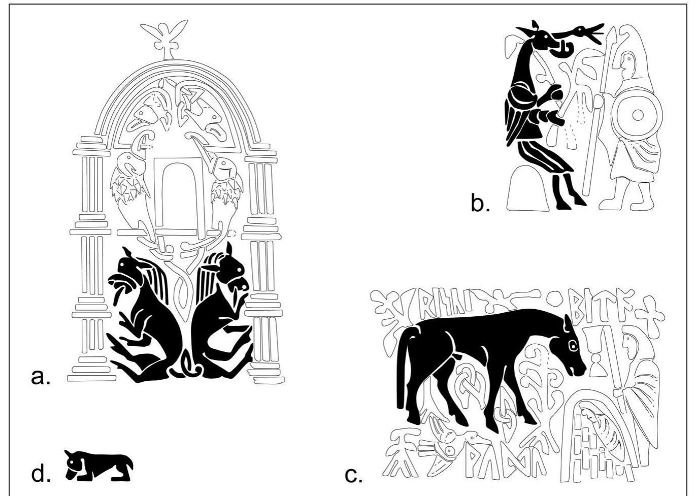 9: horses on the franks casket: a. ark of the covenant, back