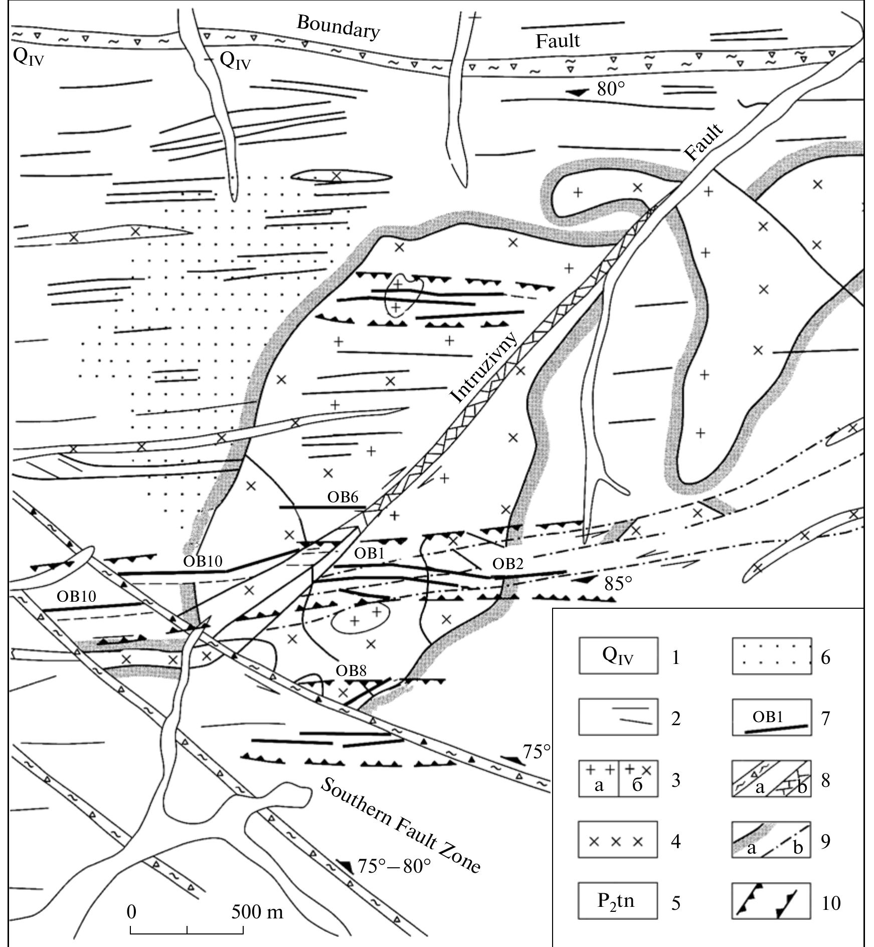 Schematic geological map of the shkol’noe gold deposit,