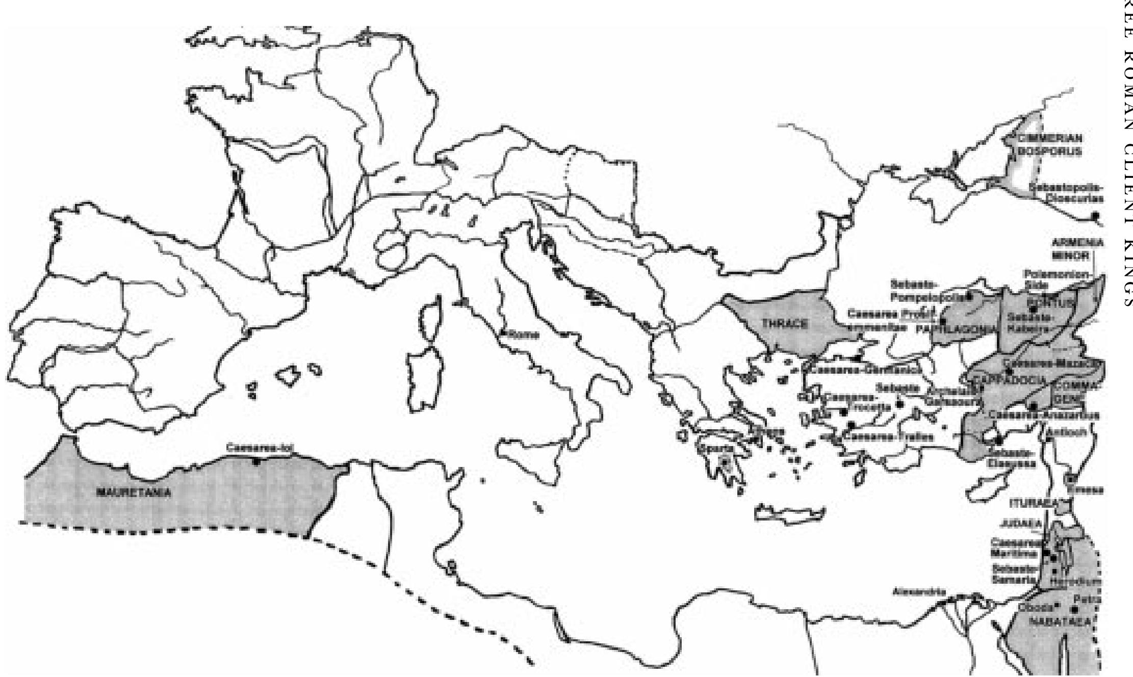 The roman empire in 10 b.c.£. showing the client kingdoms,