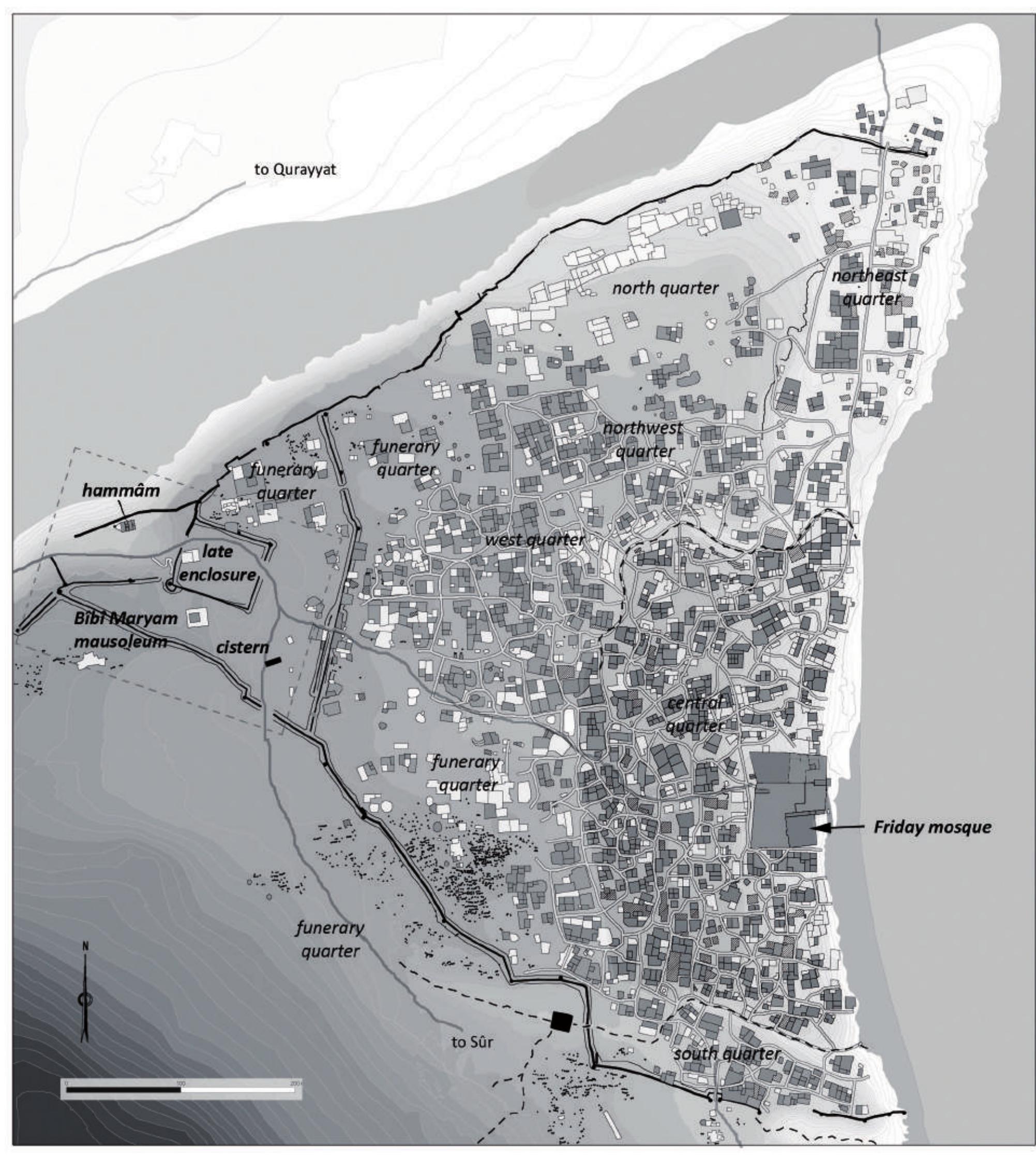 Preliminary map of the medieval city of qalhat (c.14th-1i5th