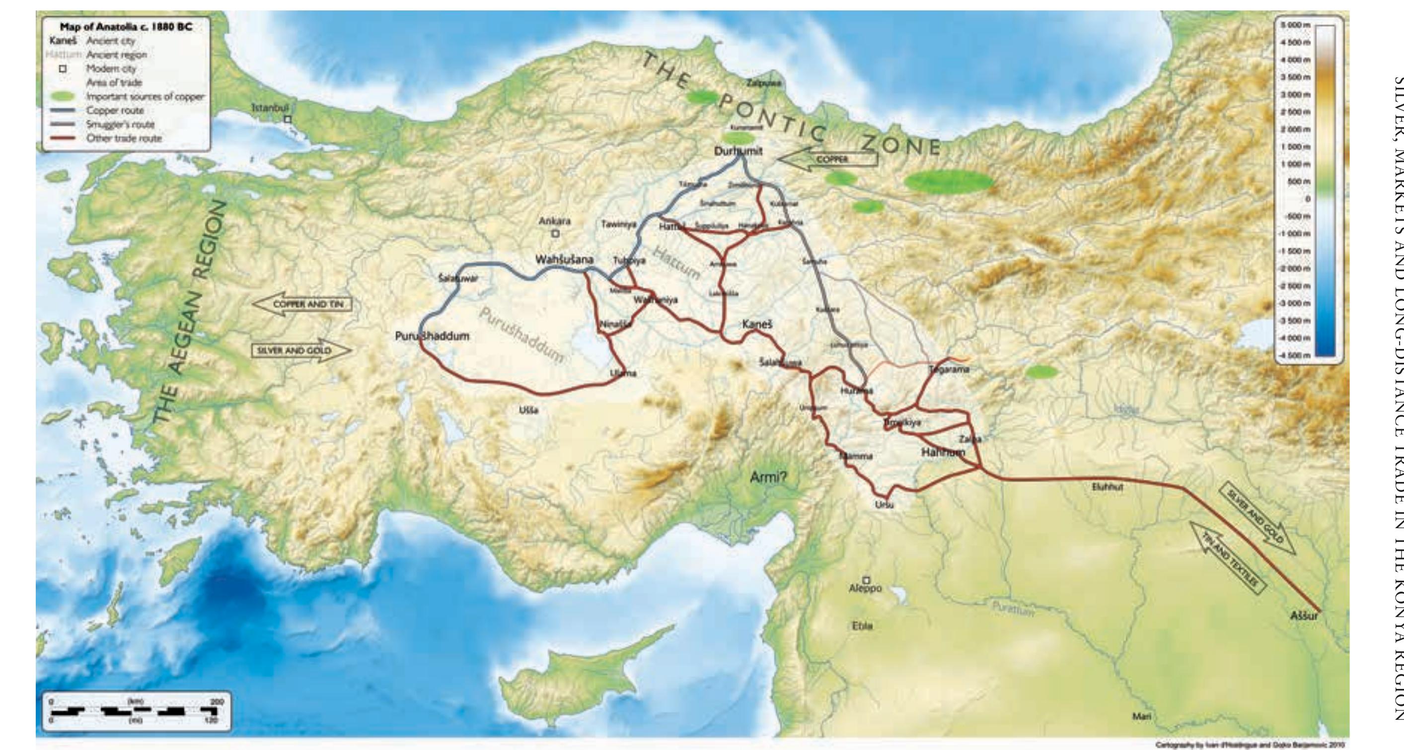 Map of the assyrian ports and stations, and the routes