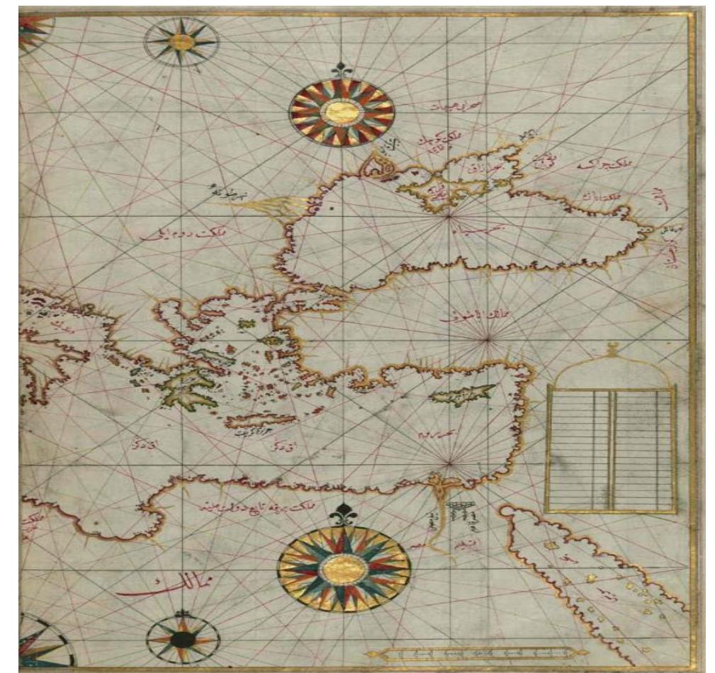 The map of europe from piri reis, “kitab-1 bahriye,” second