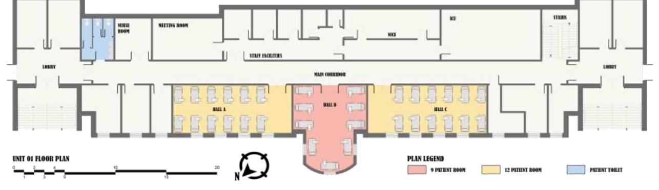 Hospital (a) old building, inpatient unit 01 room types