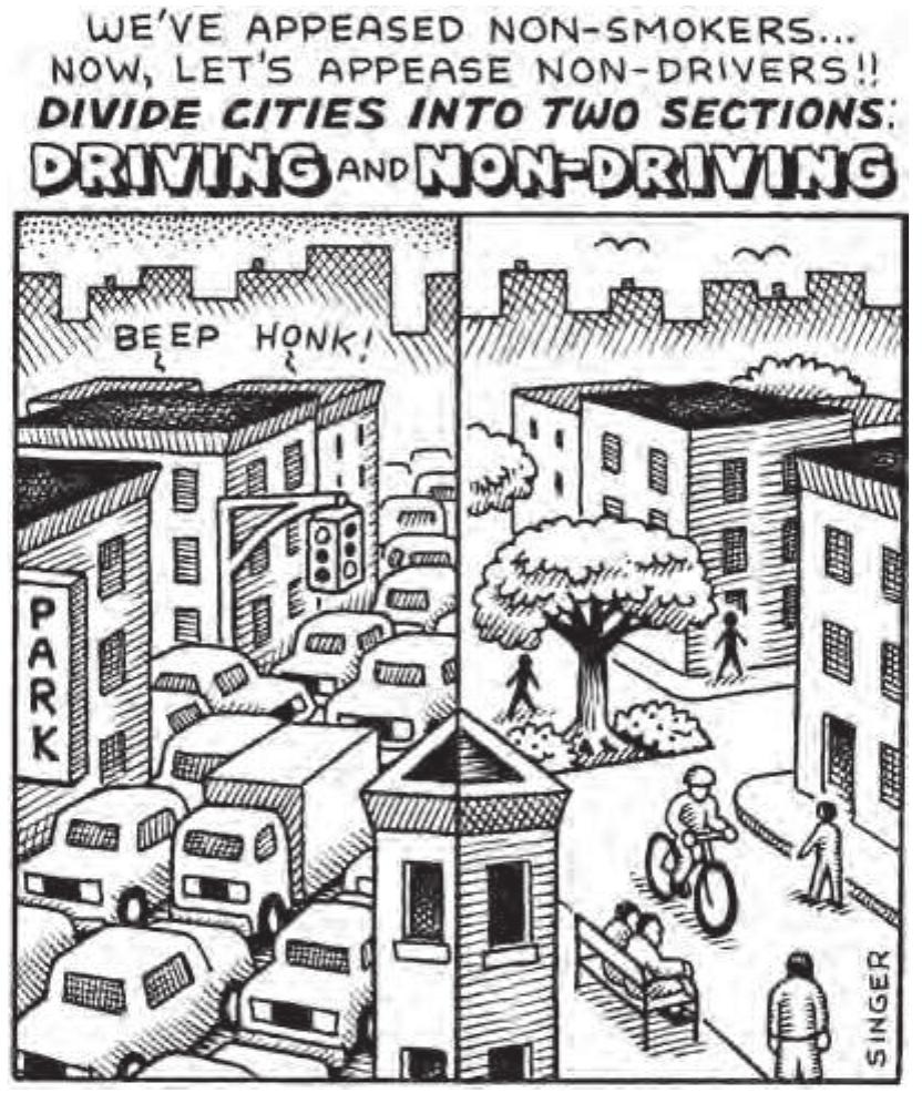8 ‘divide cities into two sections: driving and non-driving’