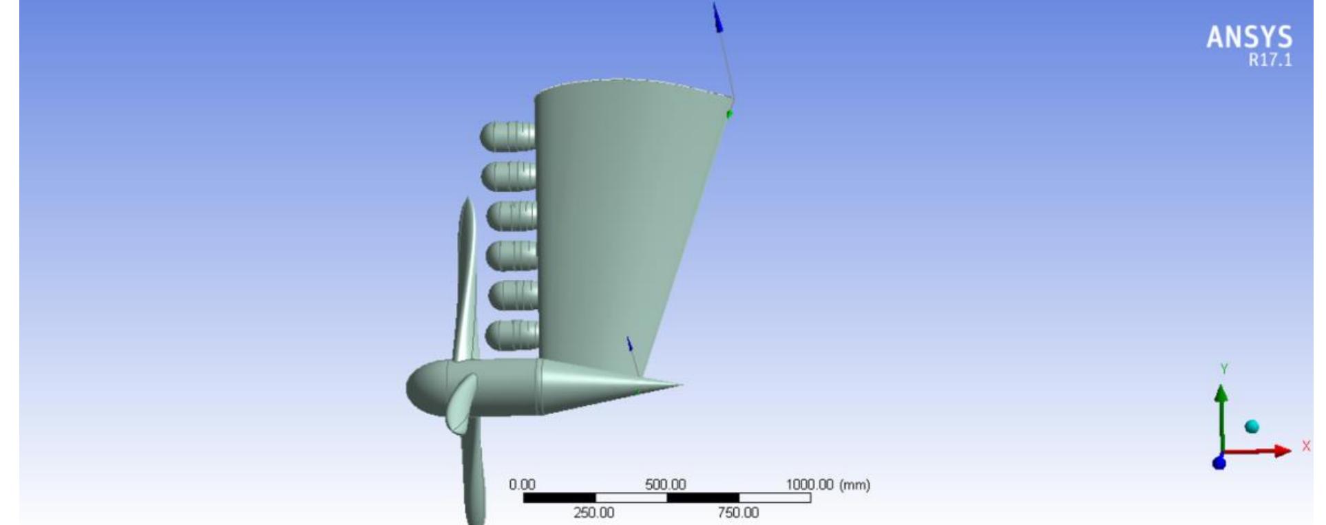 - side view of the wing geometry designed to simulate cruise