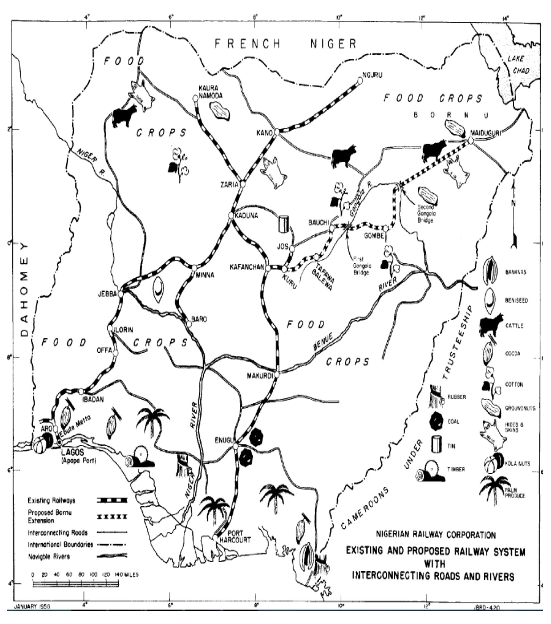Map 1: pre- independence; nrc rail layout! ' source: report