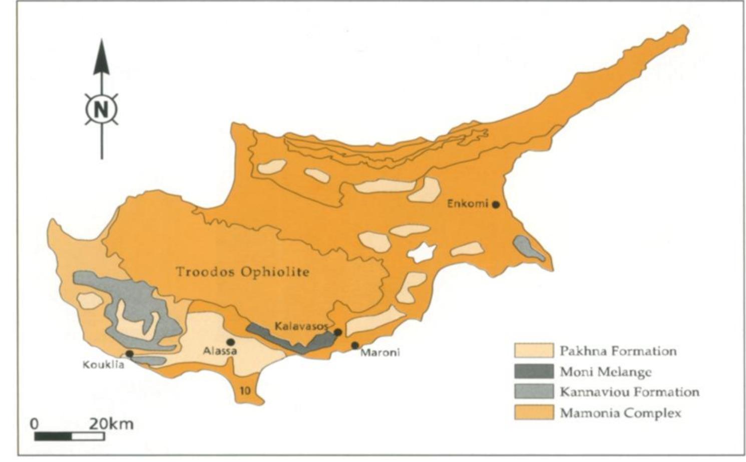 Generalized geological map of cyprus showing the