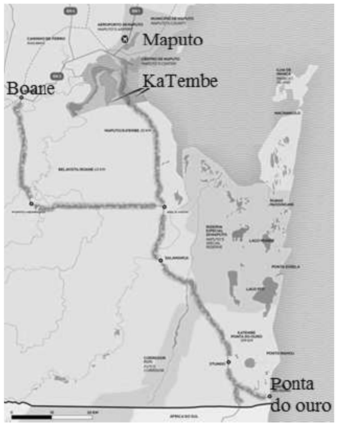 Maputo province map and the global road project.