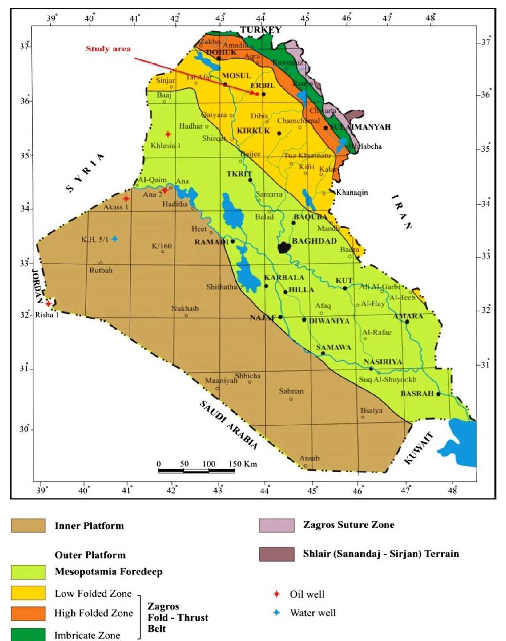 Main tectonic zones of iraq (after fouad, 2010). the study