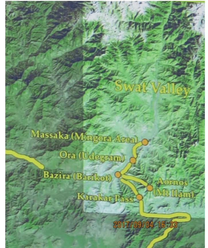 Plate 8. a panel at swat museum, showing mt.illam as aornos