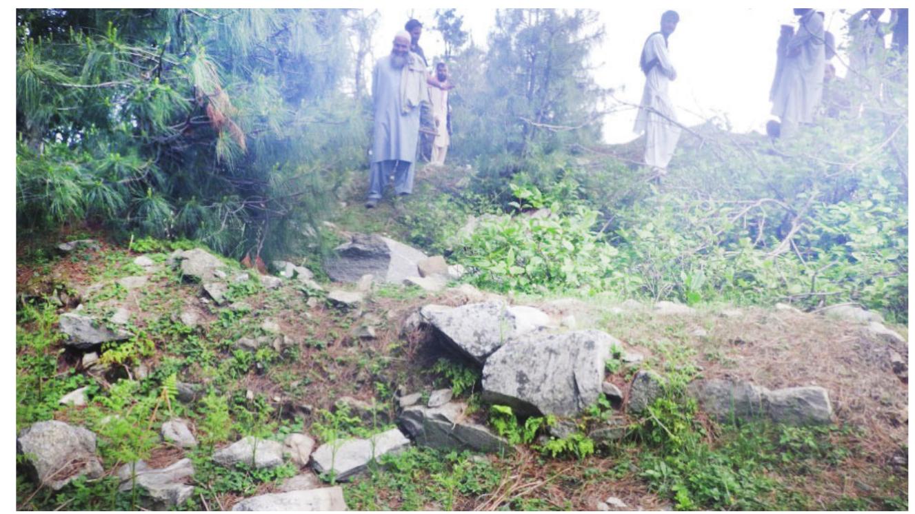Plate 20. remains of walls or fortification on mount pir sar