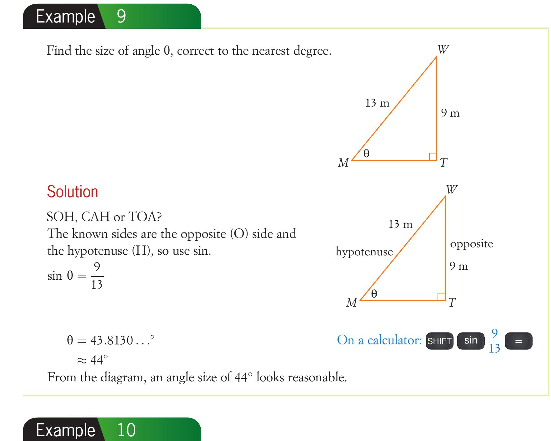 Solution from the diagram, an angle size of 37° looks