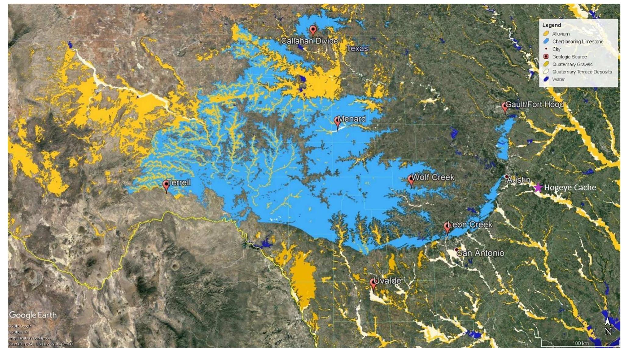 Regional scale map showing the locations of the sampled