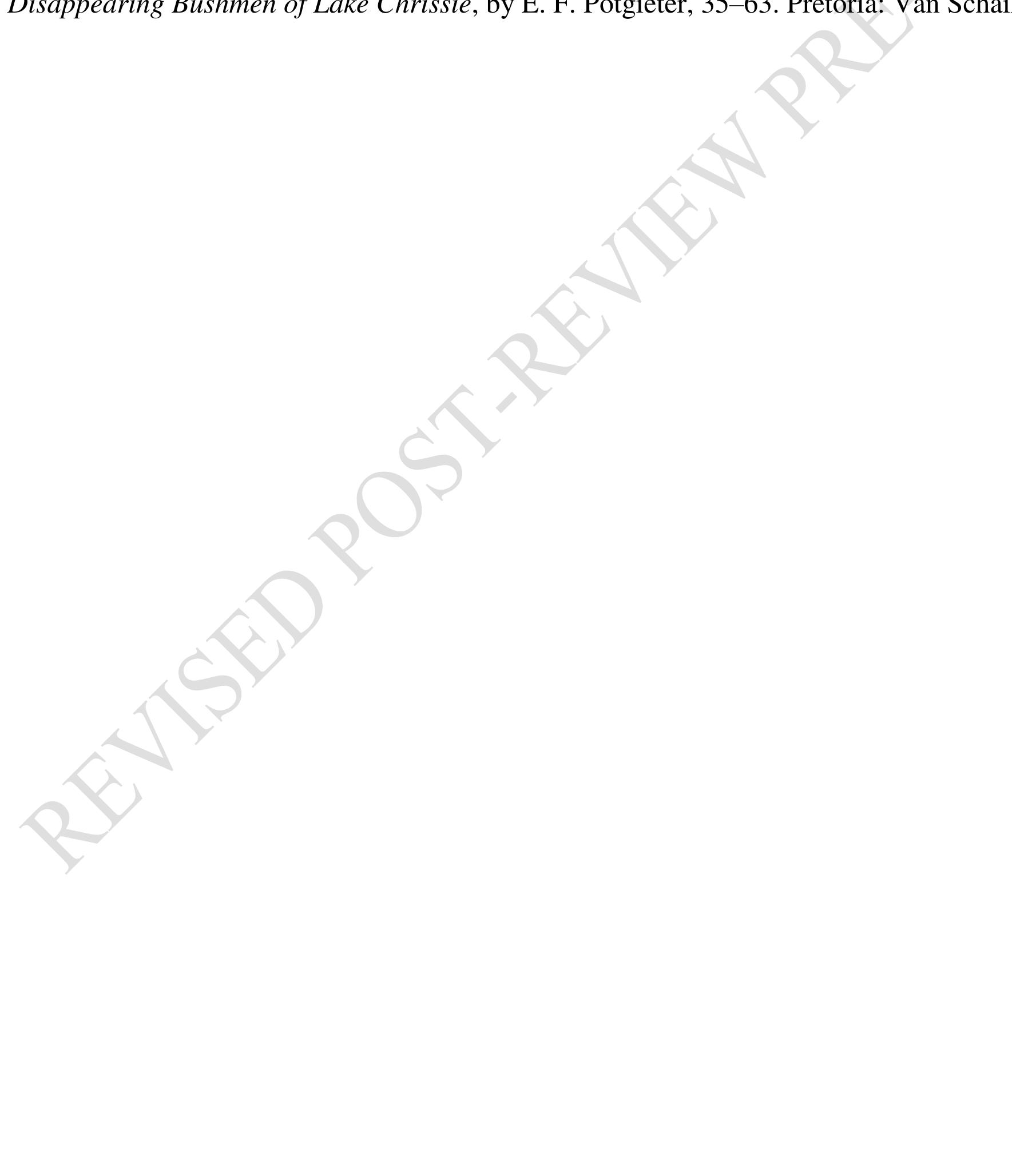 (PDF) The Khoisan Languages of Southern Africa: Facts, Theories and ...