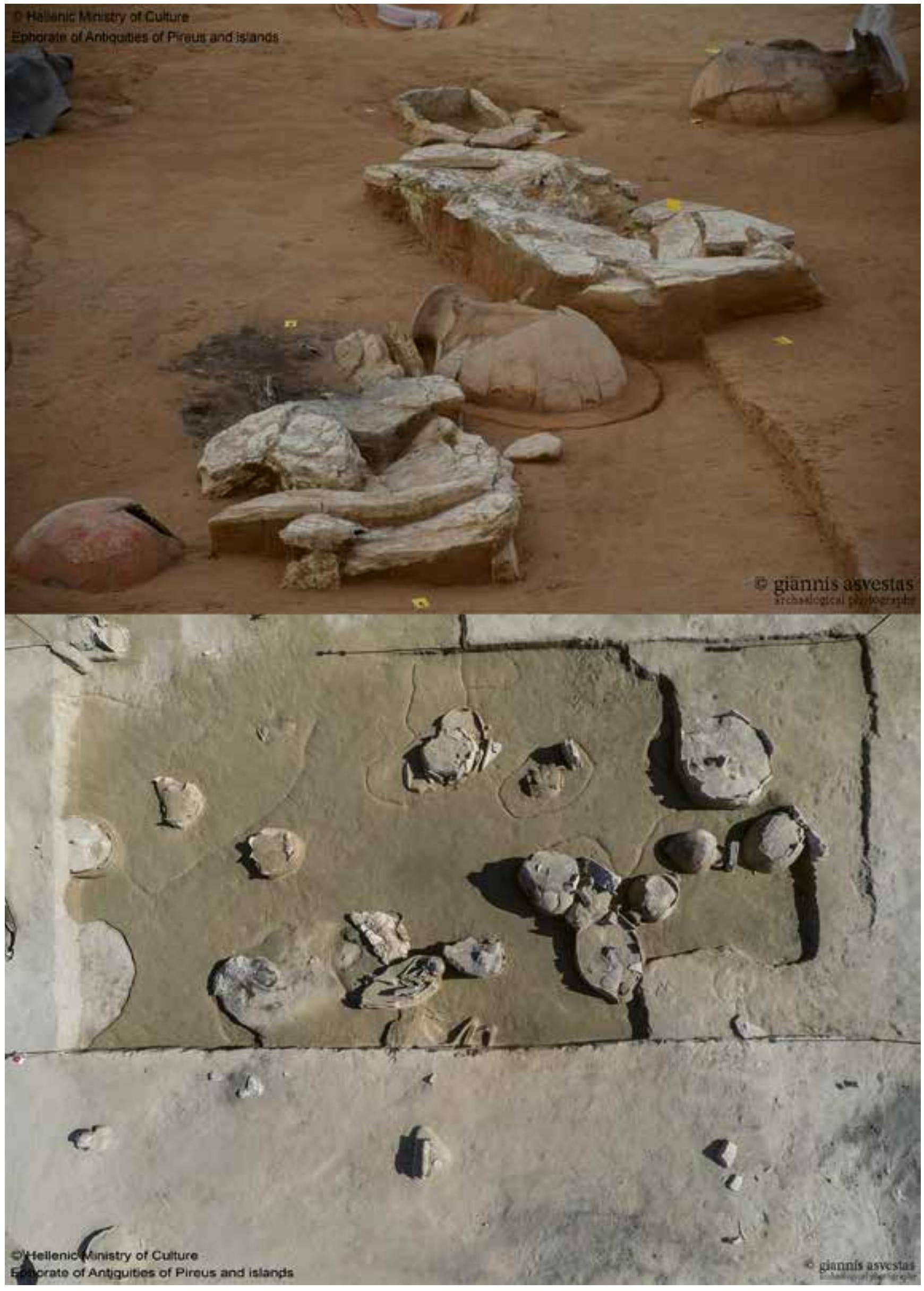 Different types of burials in the same area: three pot