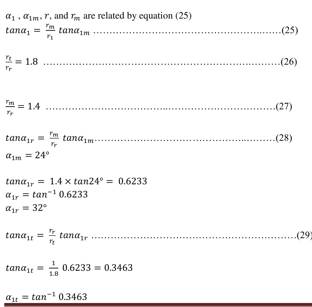 Am = angle at the design radius tp 6.2 the nozzle efflux