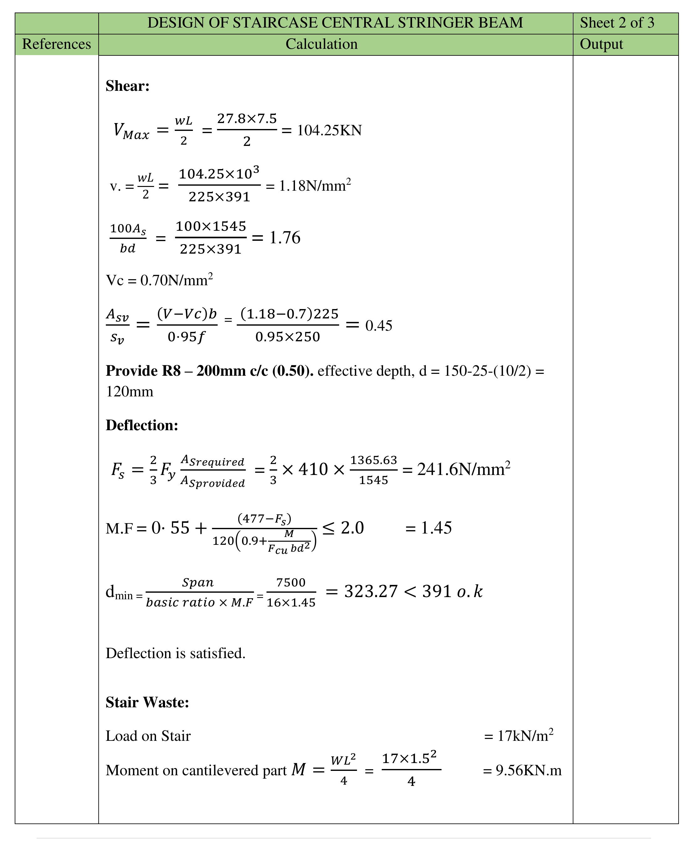 (PDF) DESIGN OF A STAIRCASE CENTRAL STRINGER BEAM TO BS8110-1:1997