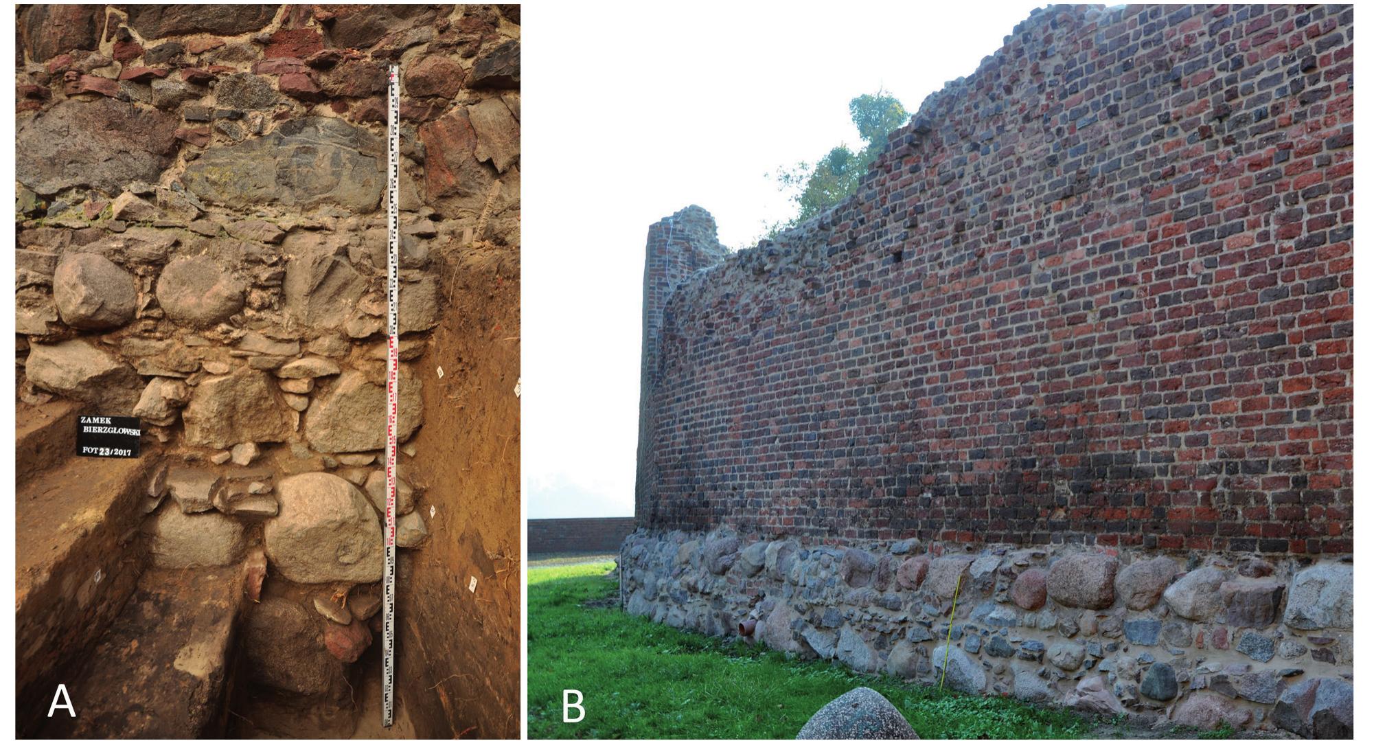 Examples of wall construction of high castles (convent