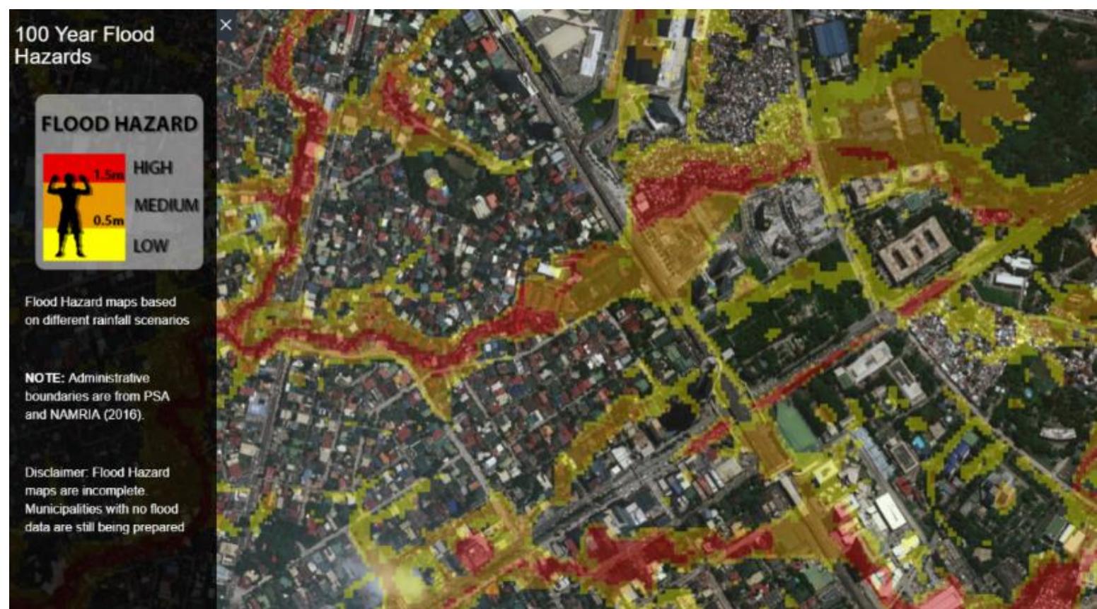 100 year flood map of the site vicinity (retrieved from