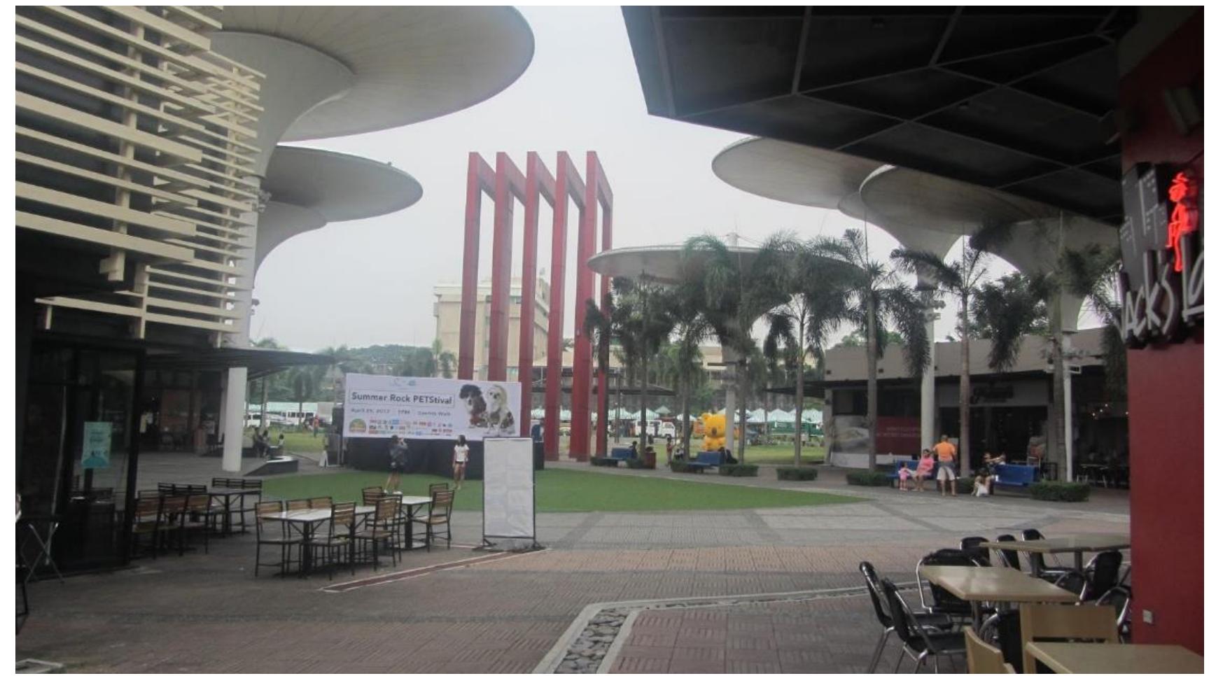 The centris walk highlighting the open spaces, restaurants,