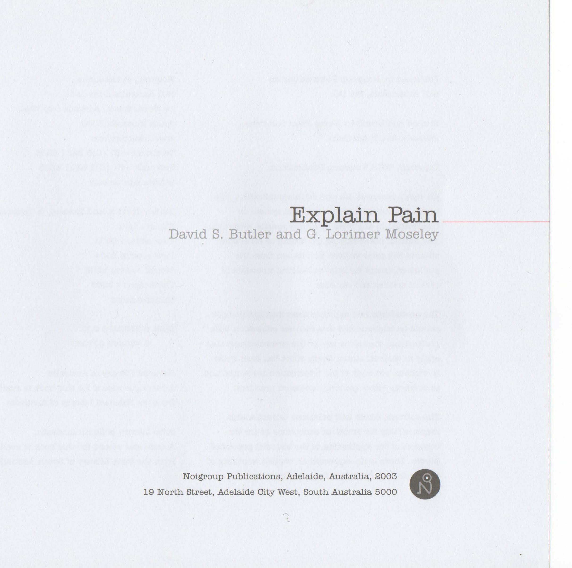 (PDF) Explain Pain