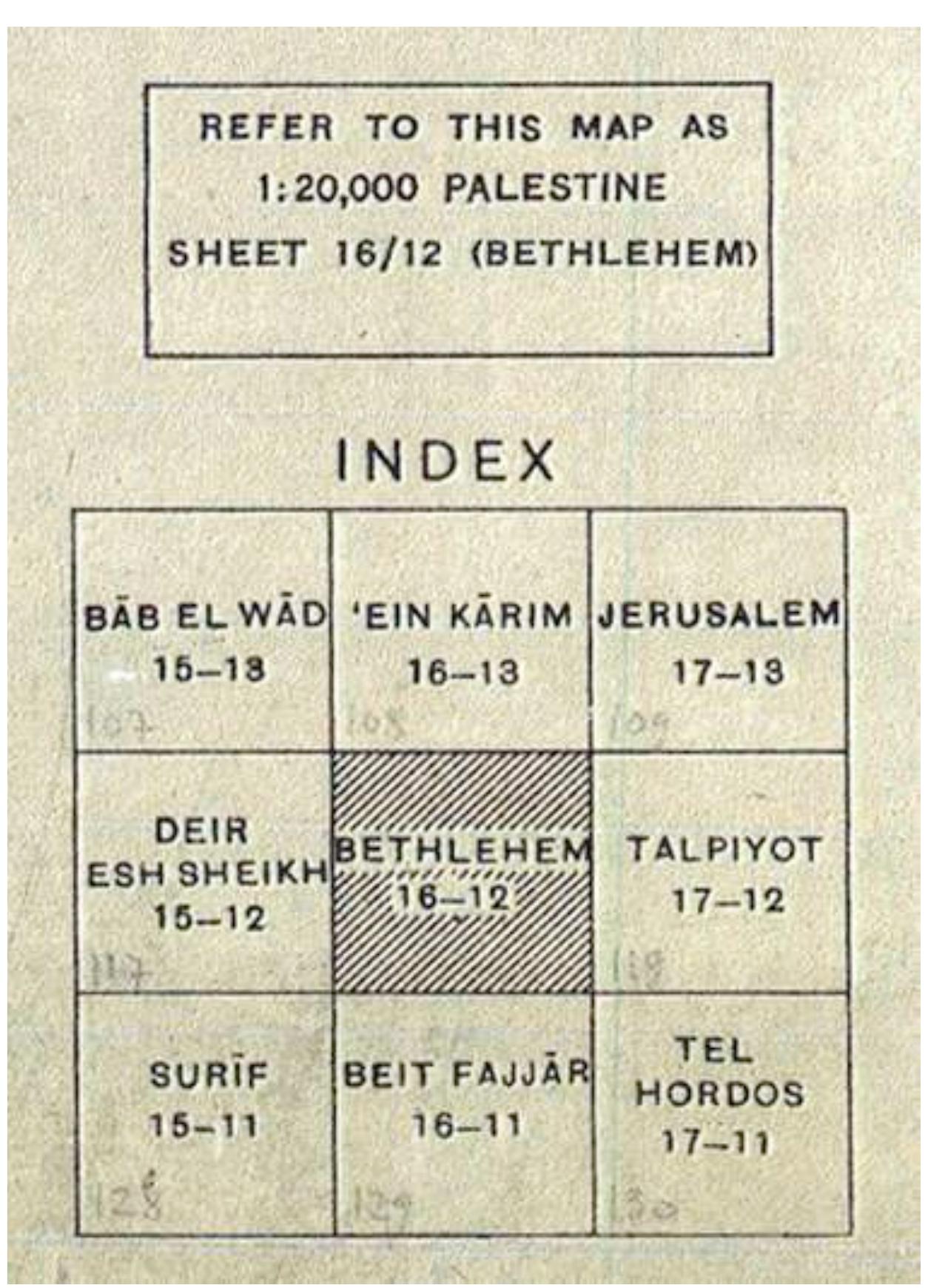 Topographic map of palestine (scale: 1:20 000, ordnance