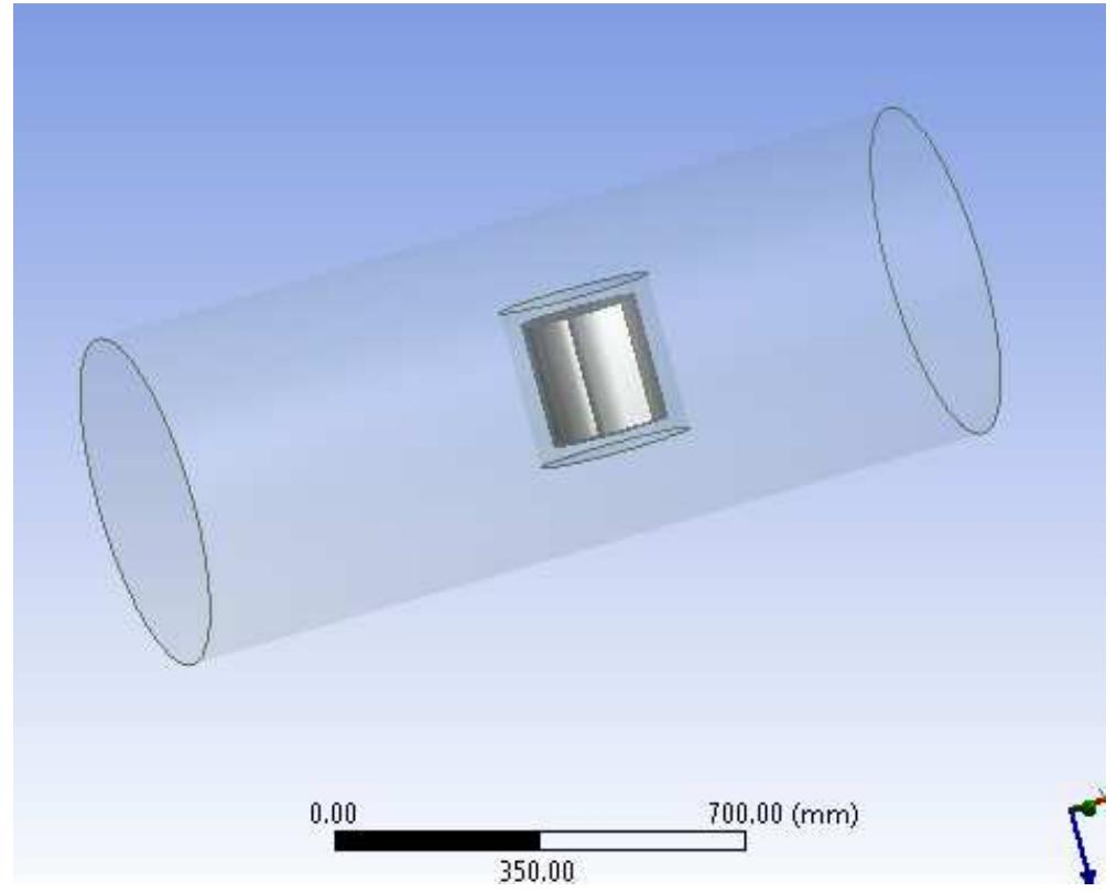 Turbine model placed in moving reference frame and