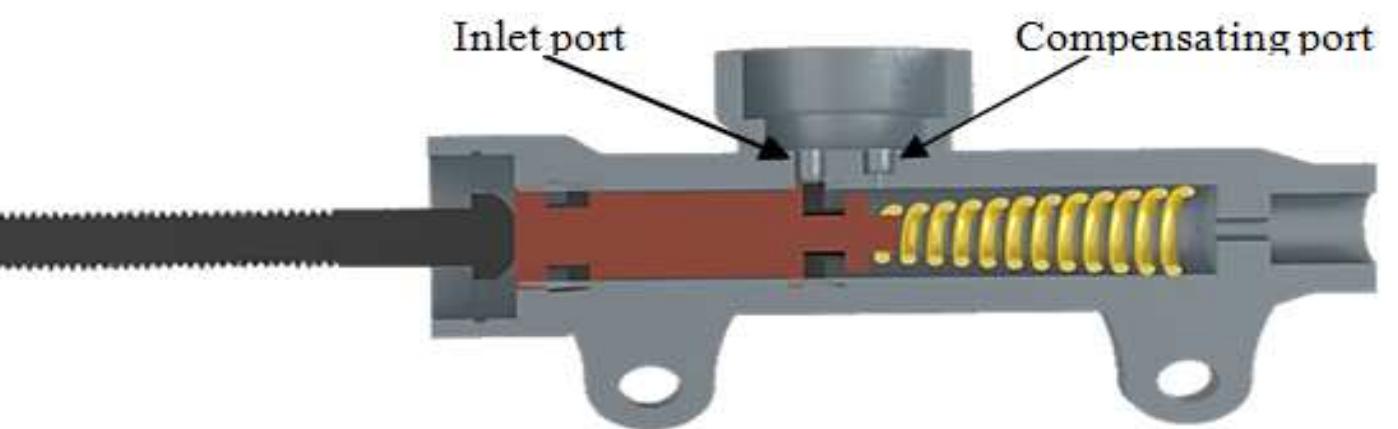 Brake release position of master cylinder assembly (cad