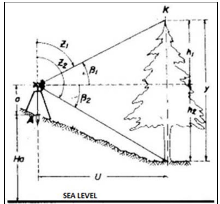 Calculation of height of an object, whose distance can be