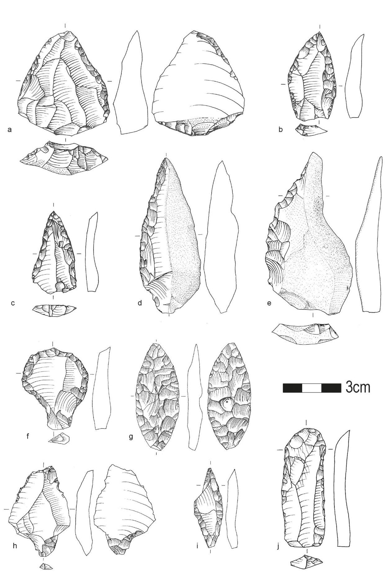 - artefacts from ifri n’ammar tta, upper os (~83ka); a: