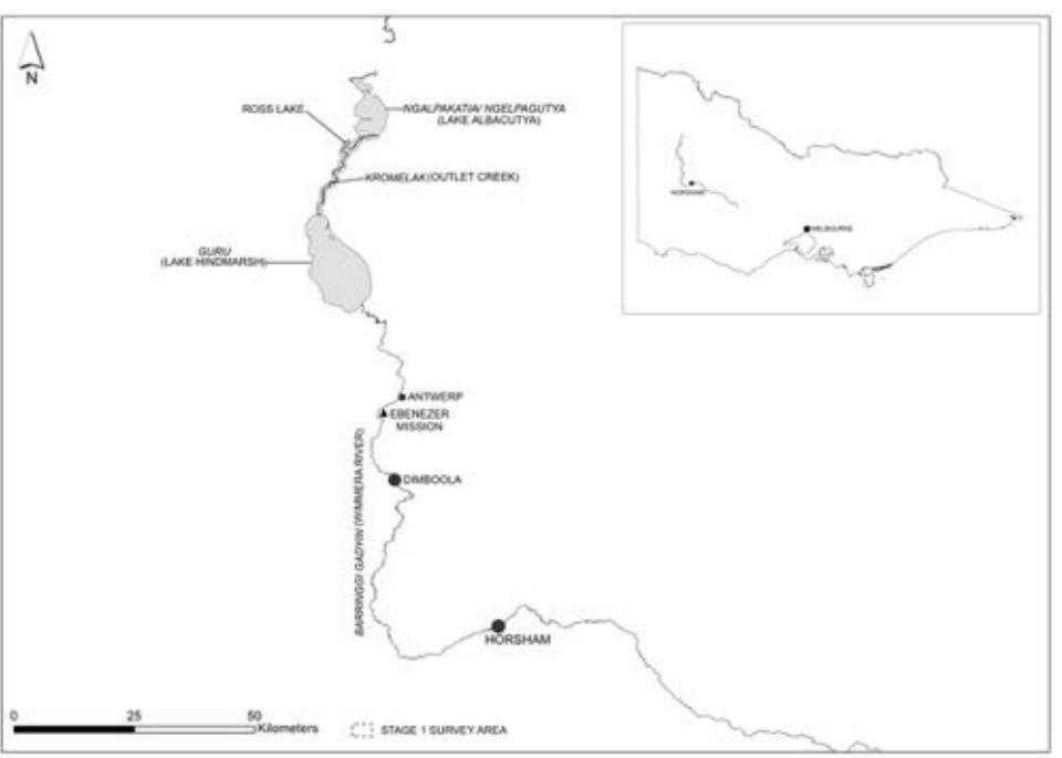 The survey area, referred to as stage 1, is located in