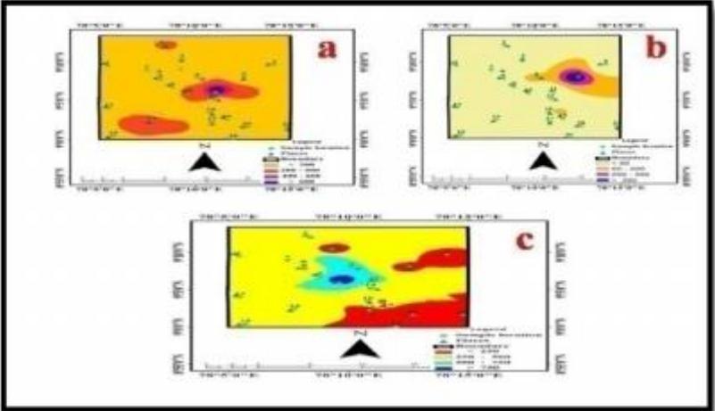 -2. integrated parameter maps of the study area.a- ca”* and