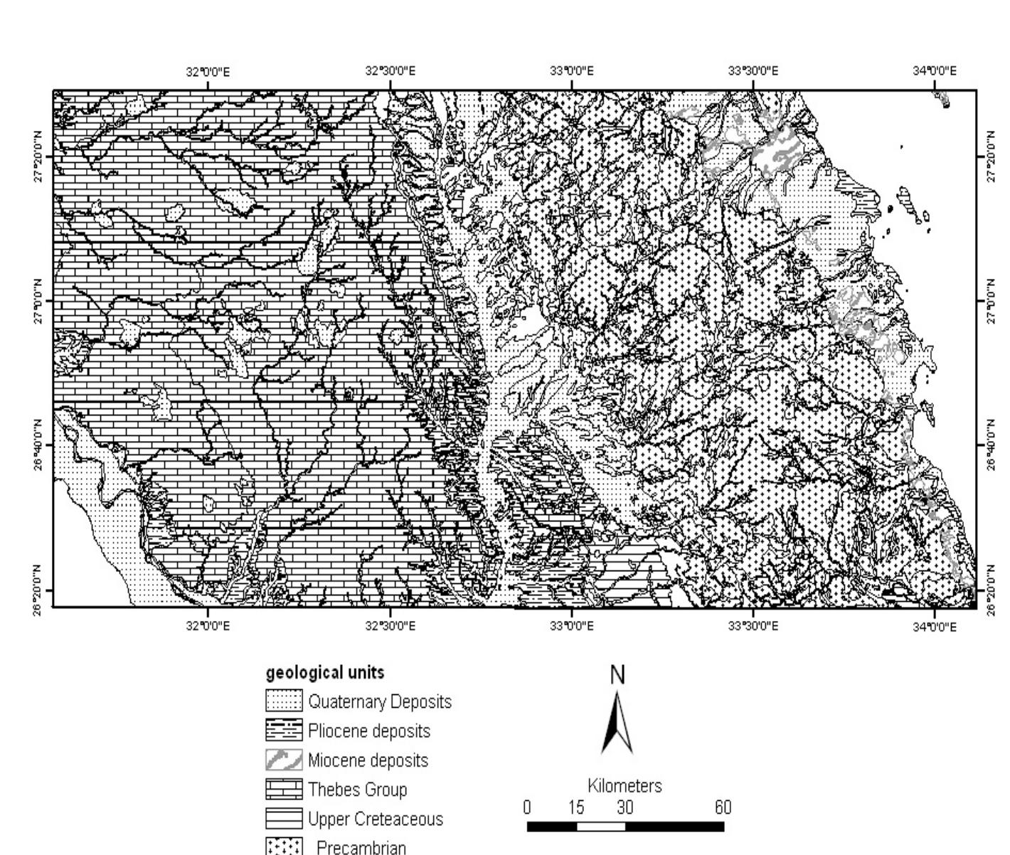 Simplified geologic map of the study area (after conoco,