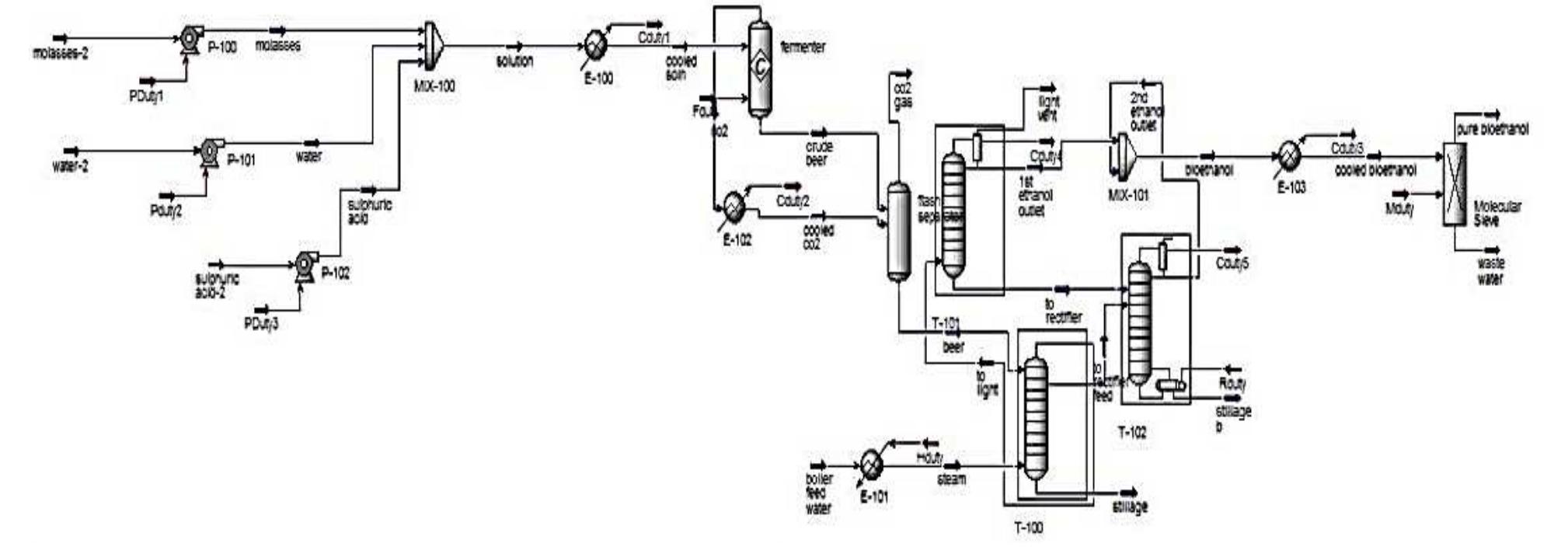 Process flow diagram of the plant